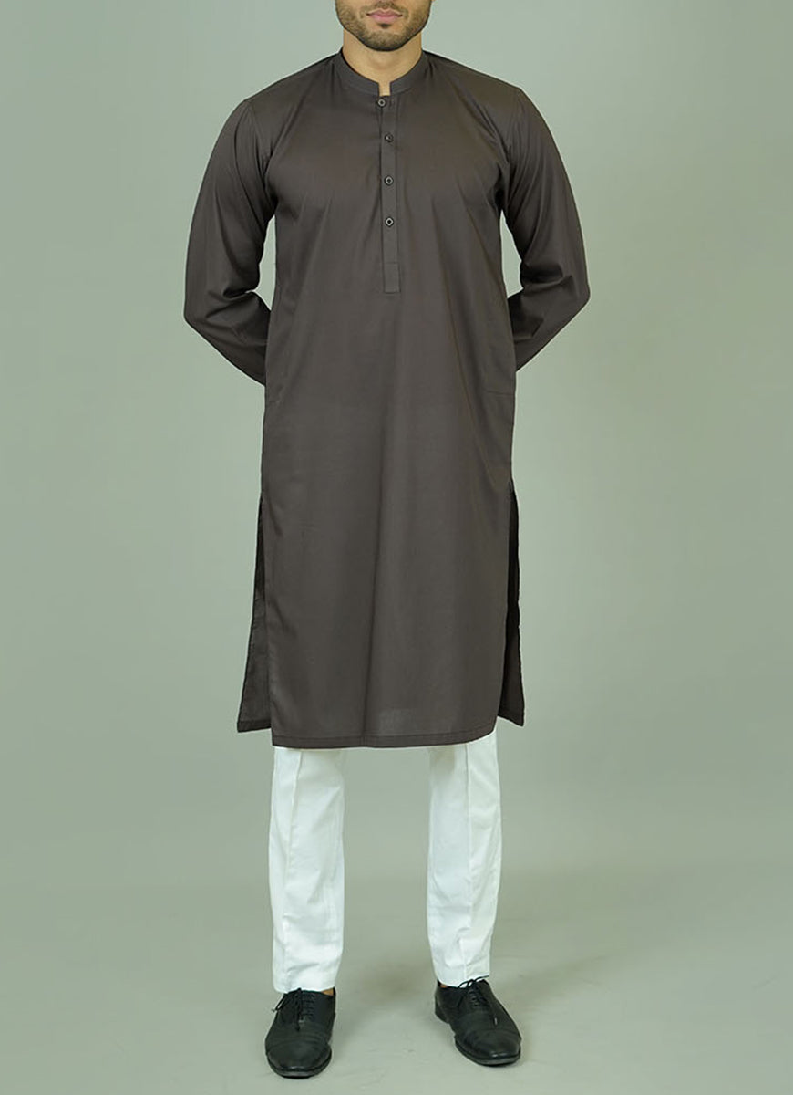 Kurta - EPP Cotton Dark Brown Plain – Lawrencepur
