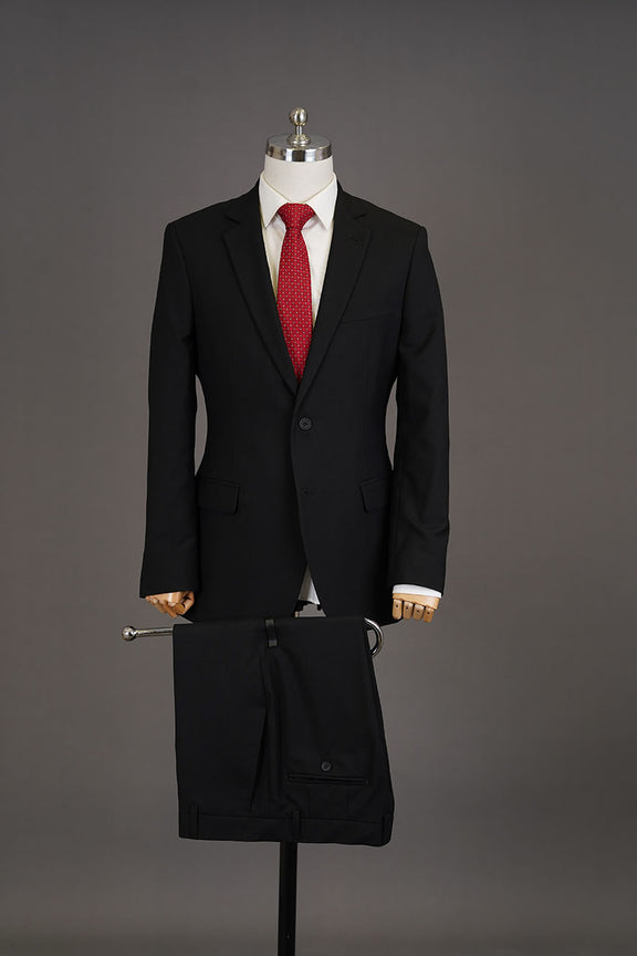 Black Plain Super Fine 2-Piece Suit – Lawrencepur