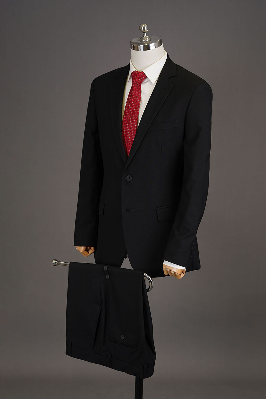 Black Plain Super Fine 2-Piece Suit – Lawrencepur