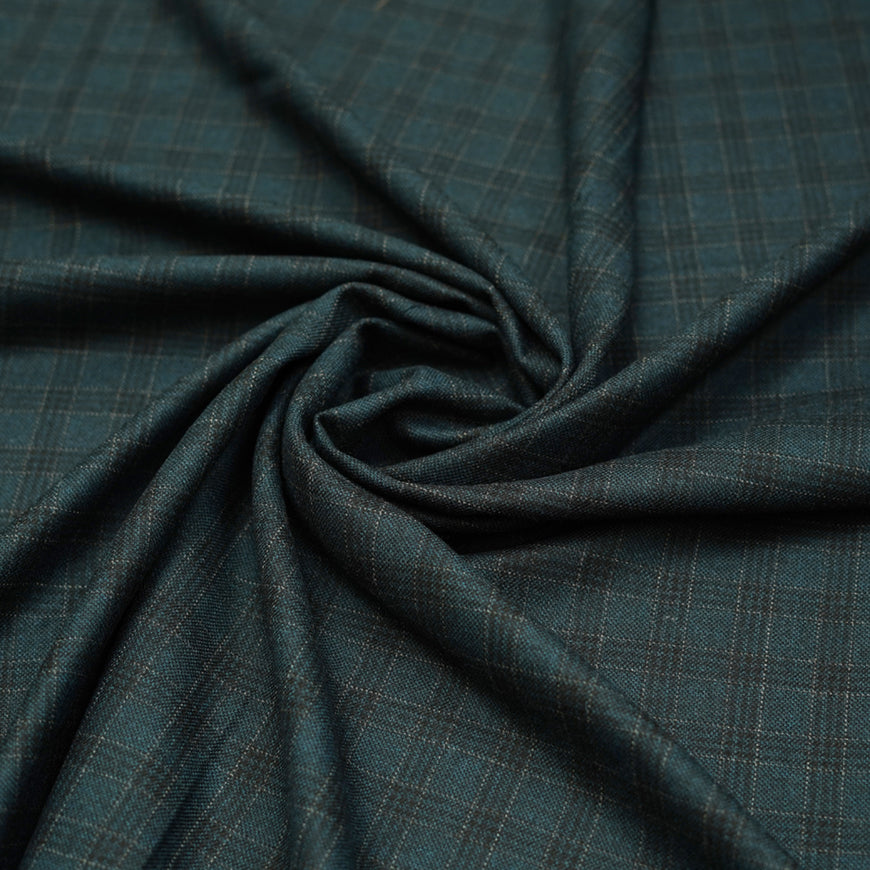 Dark Blue Checks Worsted Tweed Jacketing Fabric – Lawrencepur